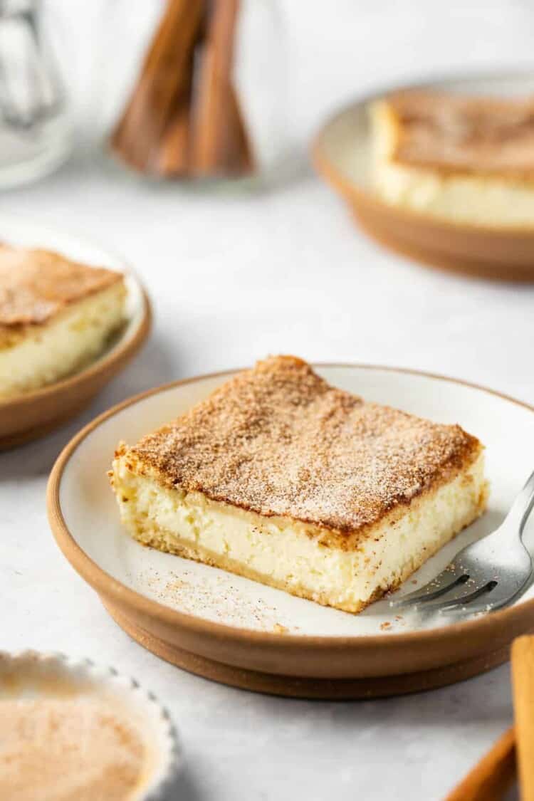 Easy Churro Protein Cheesecake Bars