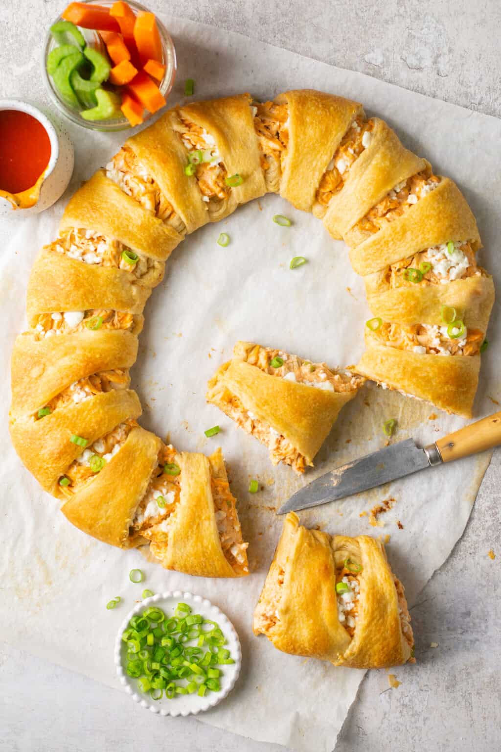 30-Minute Buffalo Chicken Crescent Ring (Lightened up!) | Lauren Fit Foodie