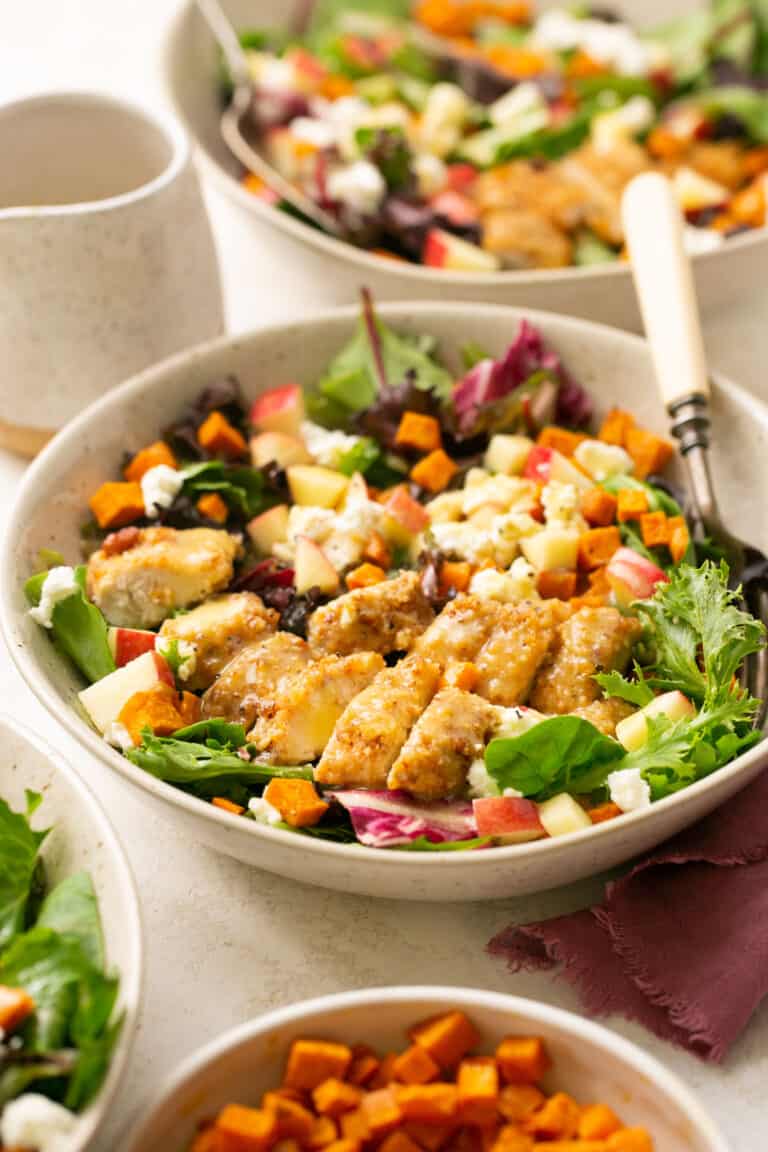 Fall Harvest Salad with Pecan Chicken (High Protein)
