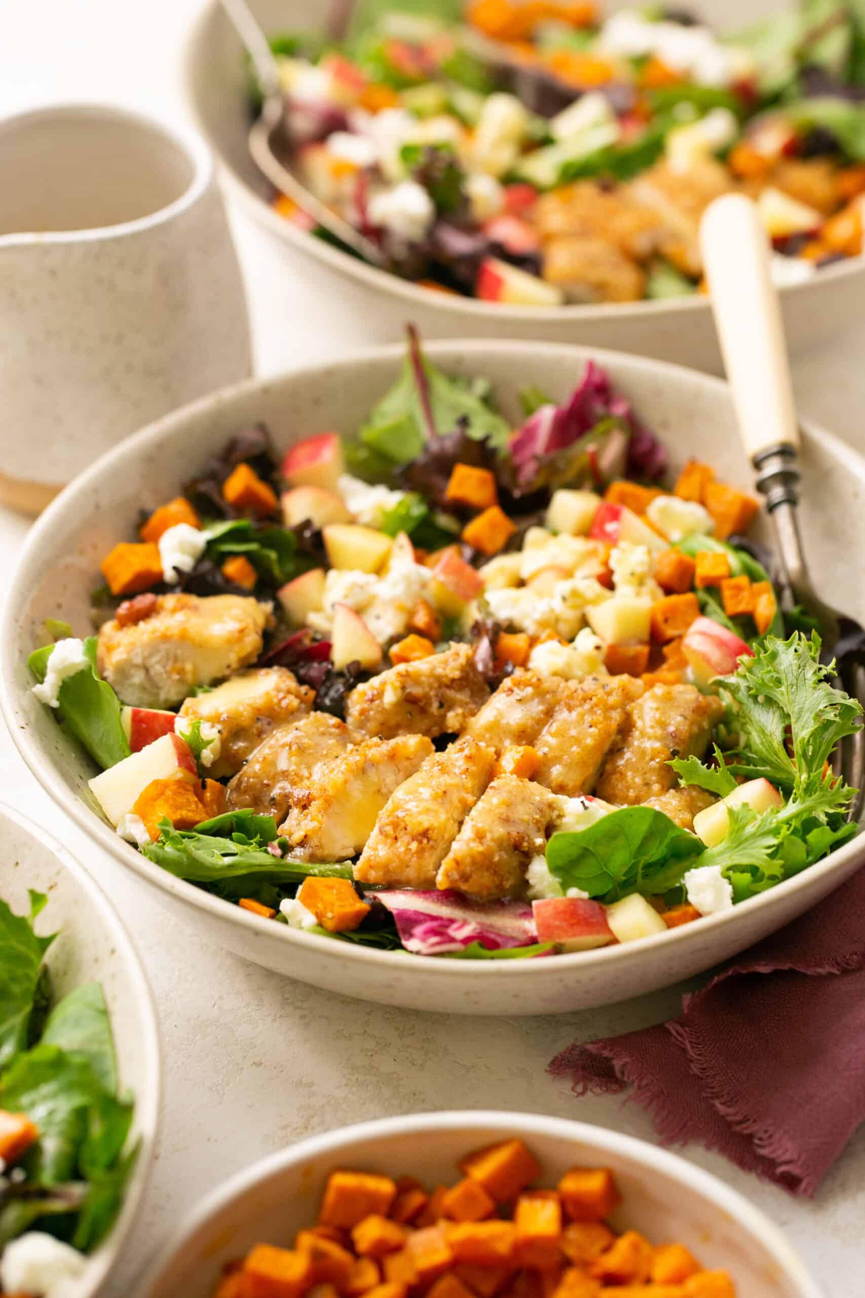 Fall Harvest Salad with Pecan Chicken (High Protein)