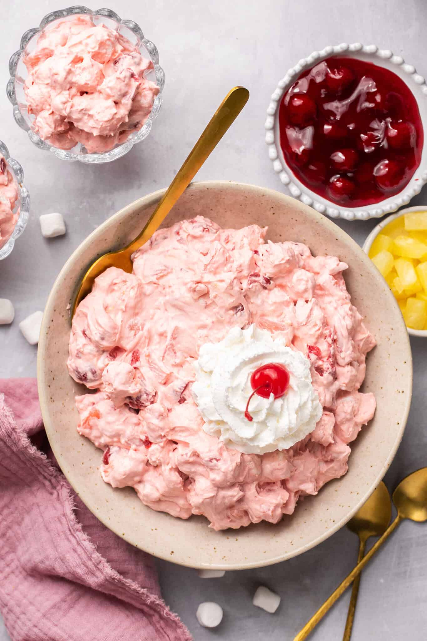 Easy Cherry Fluff Salad Recipe (5 ingredients, 5 minutes) | Lauren Fit ...