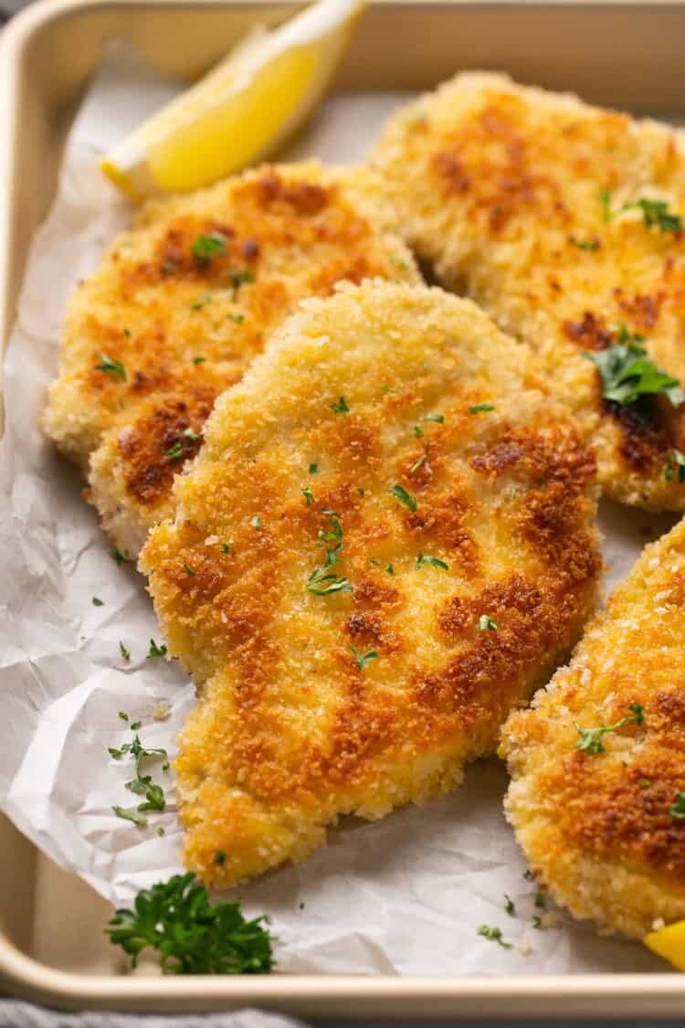Crispy Panfried Healthy Chicken Schnitzel | Lauren Fit Foodie