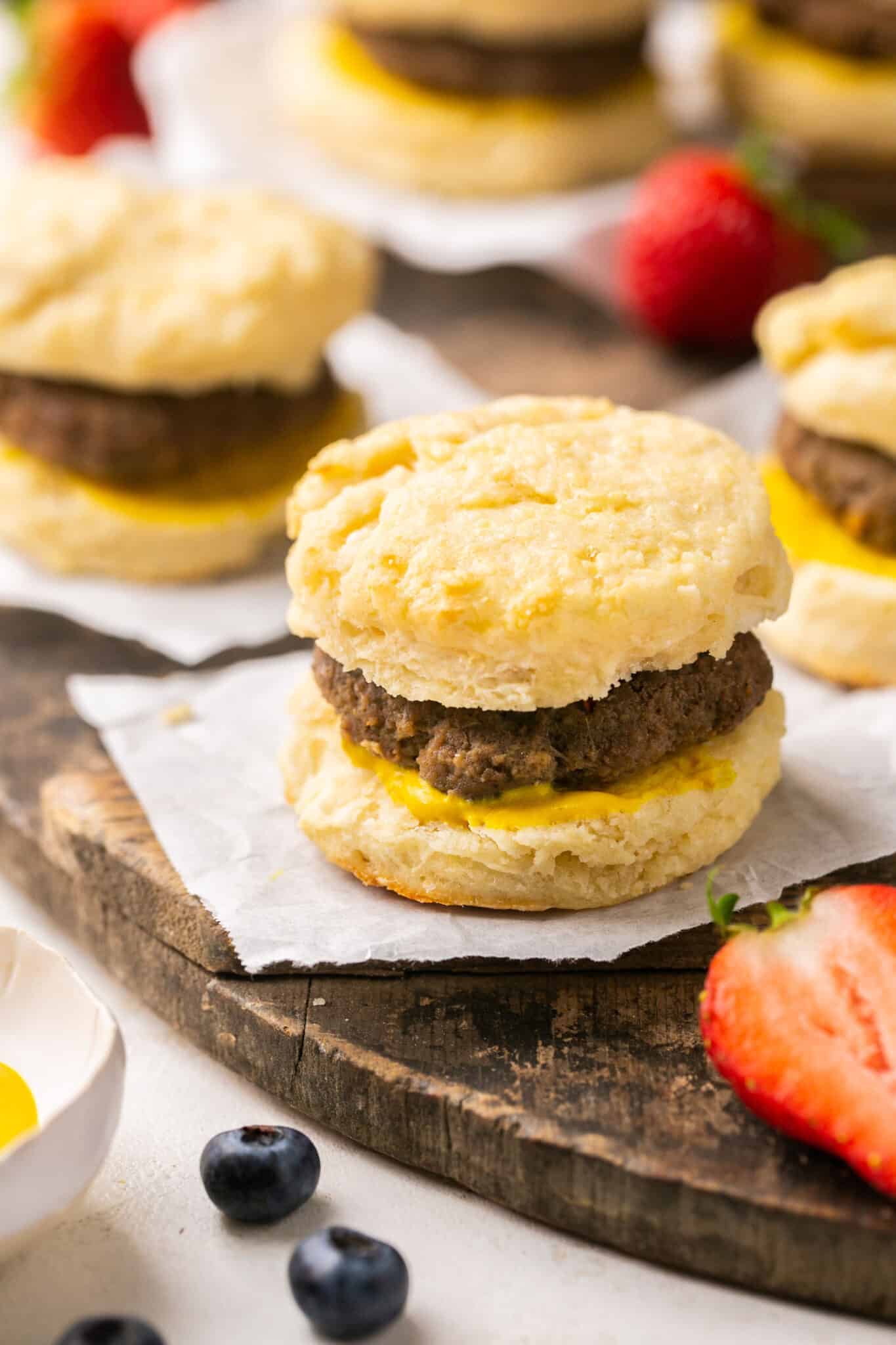 Mini Healthy Sausage Biscuits (Homemade + Freezer Friendly!) | Lauren ...