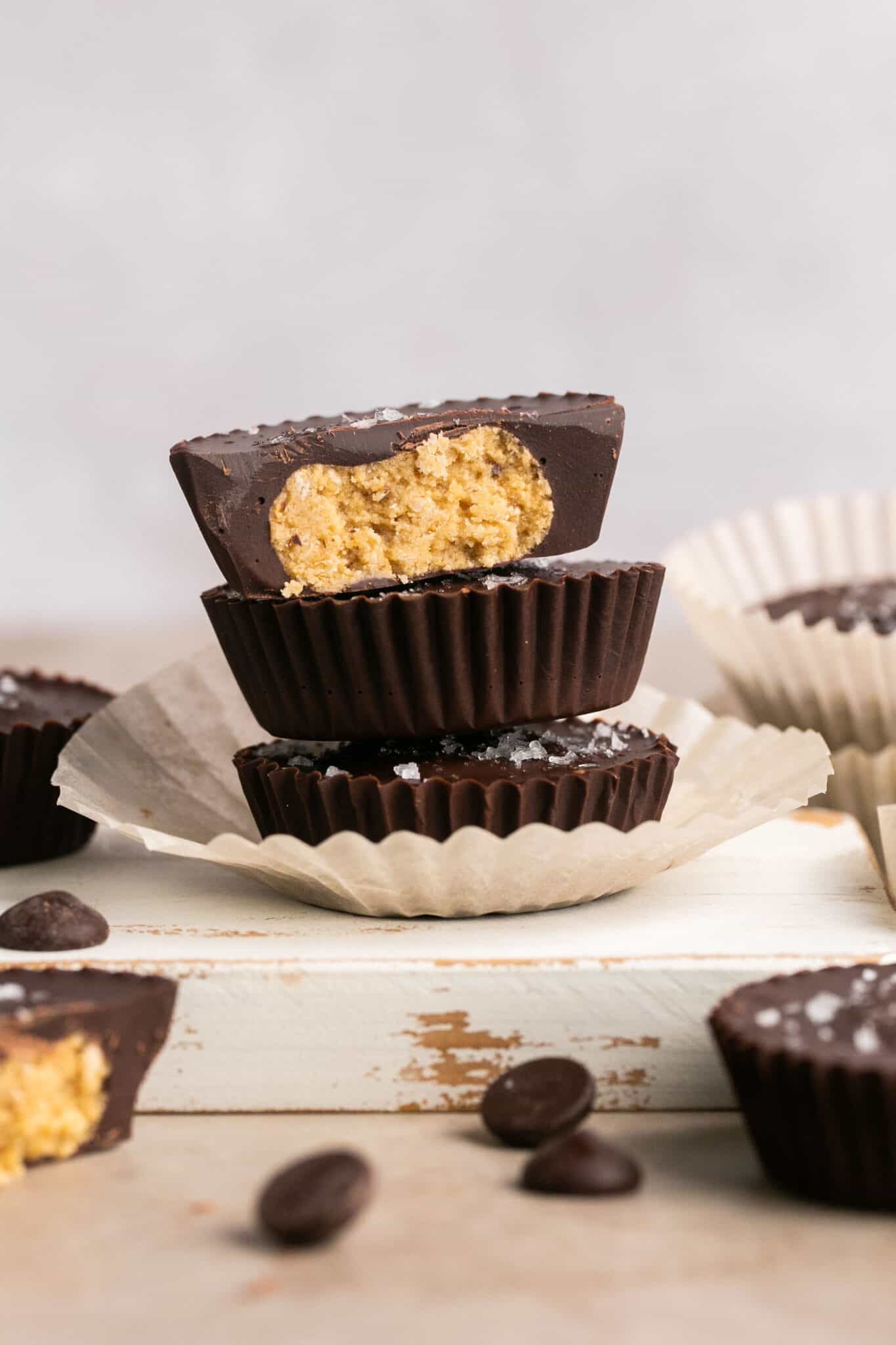 Healthy Chocolate Cookie Dough Cups (No-Bake) | Lauren Fit Foodie