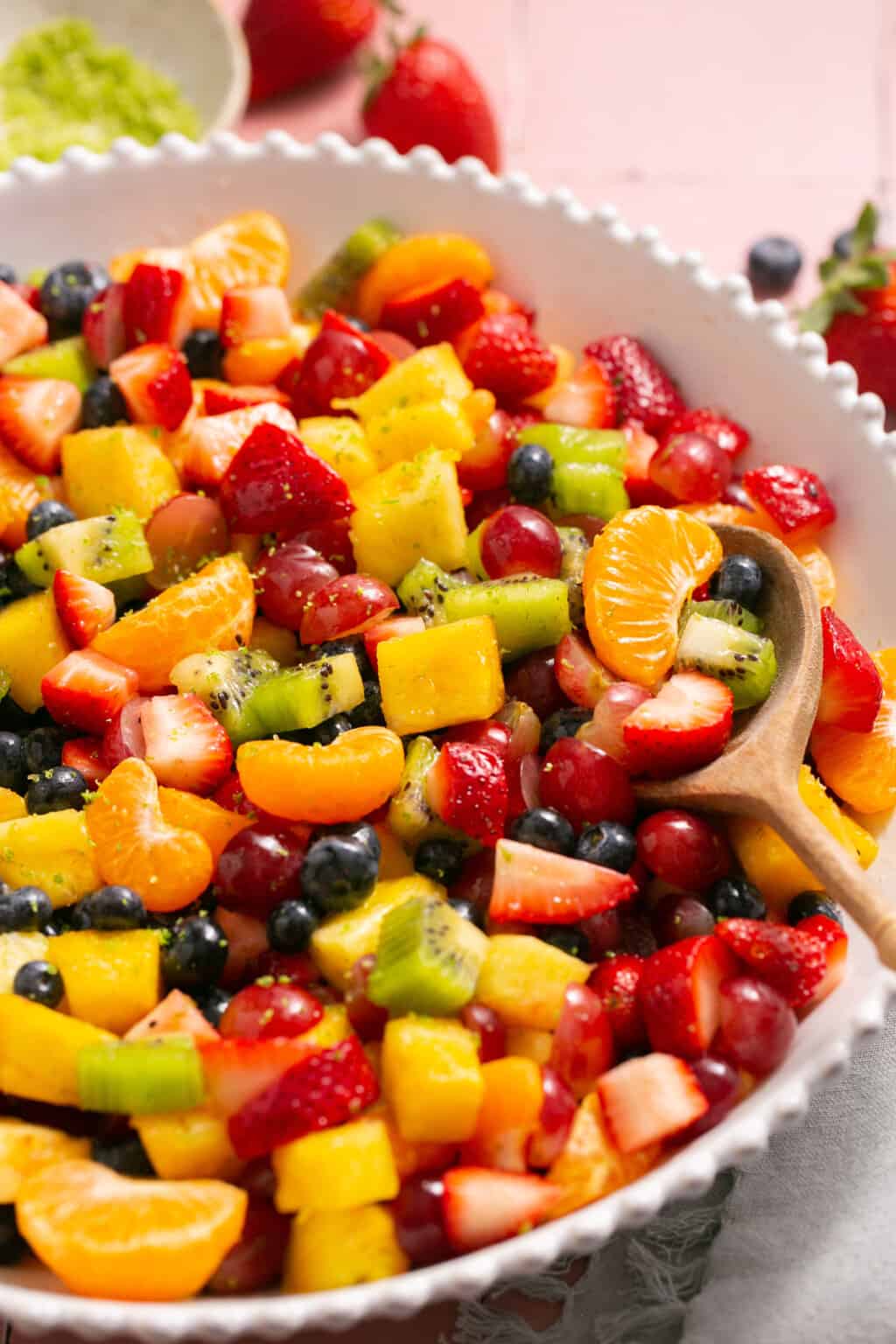 Rainbow Fruit Salad with Honey Lime Dressing | Lauren Fit Foodie