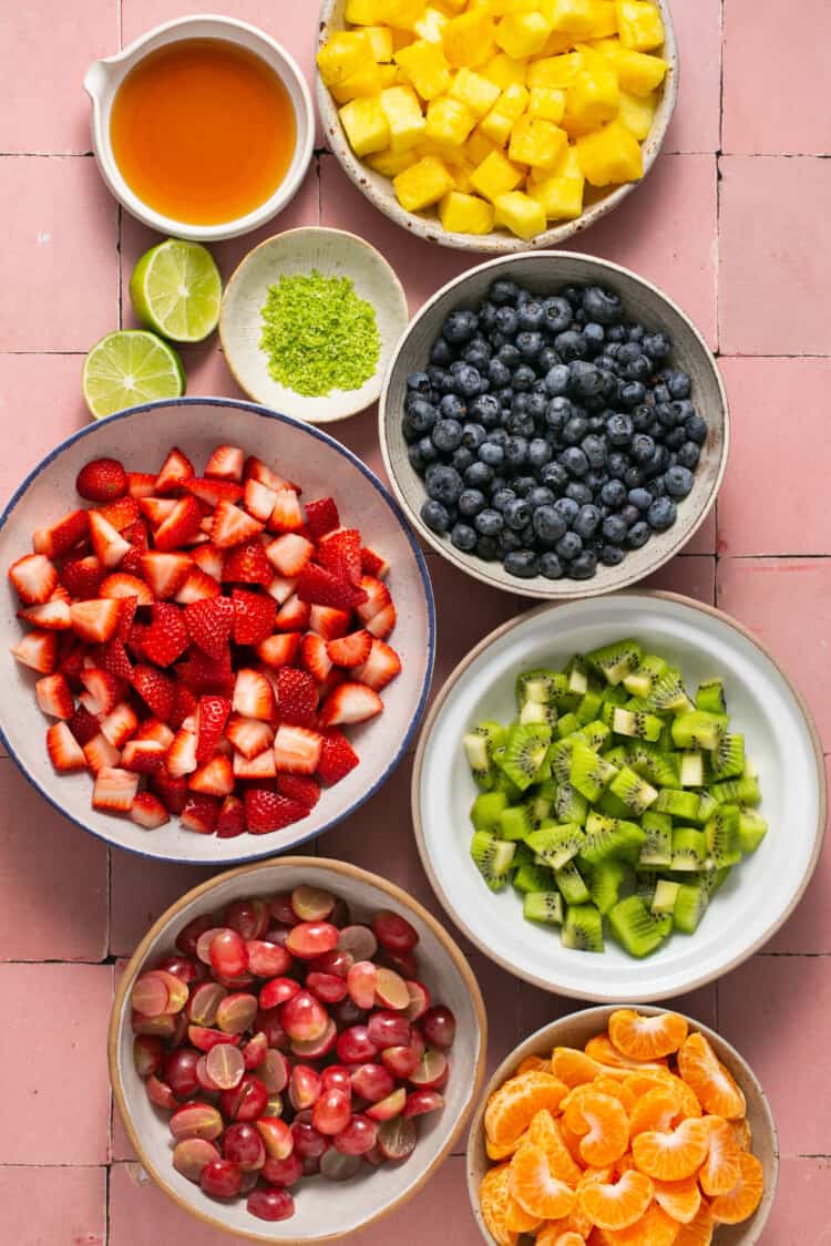Rainbow Fruit Salad with Honey Lime Dressing | Lauren Fit Foodie