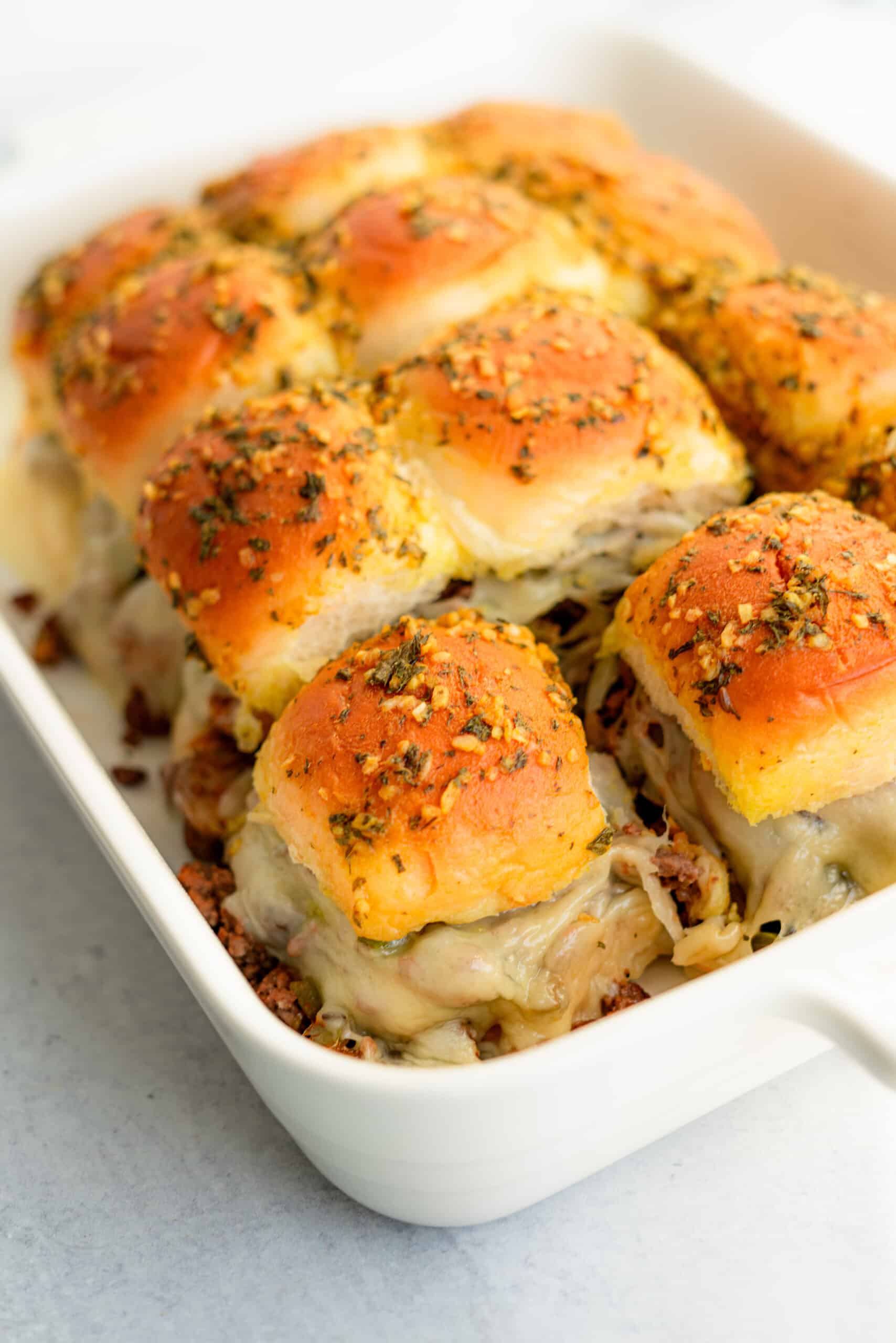 Macro-Friendly Philly Cheesesteak Sliders with Ground Beef | Lauren Fit Foodie