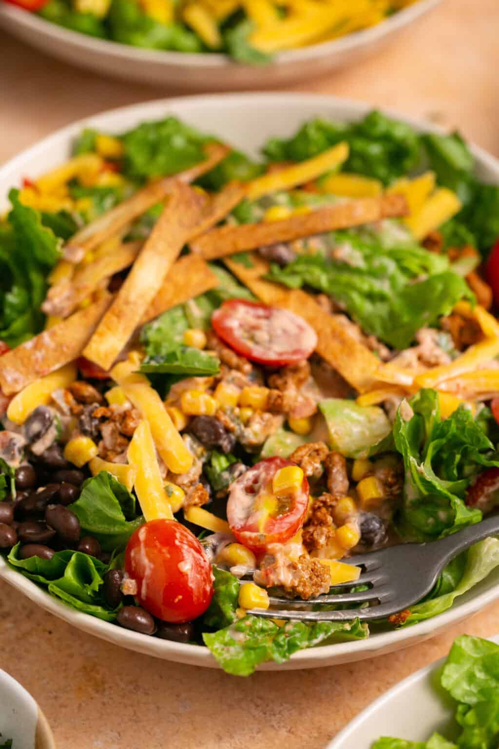 Healthy Taco Salad with Ground Turkey (High Protein!)