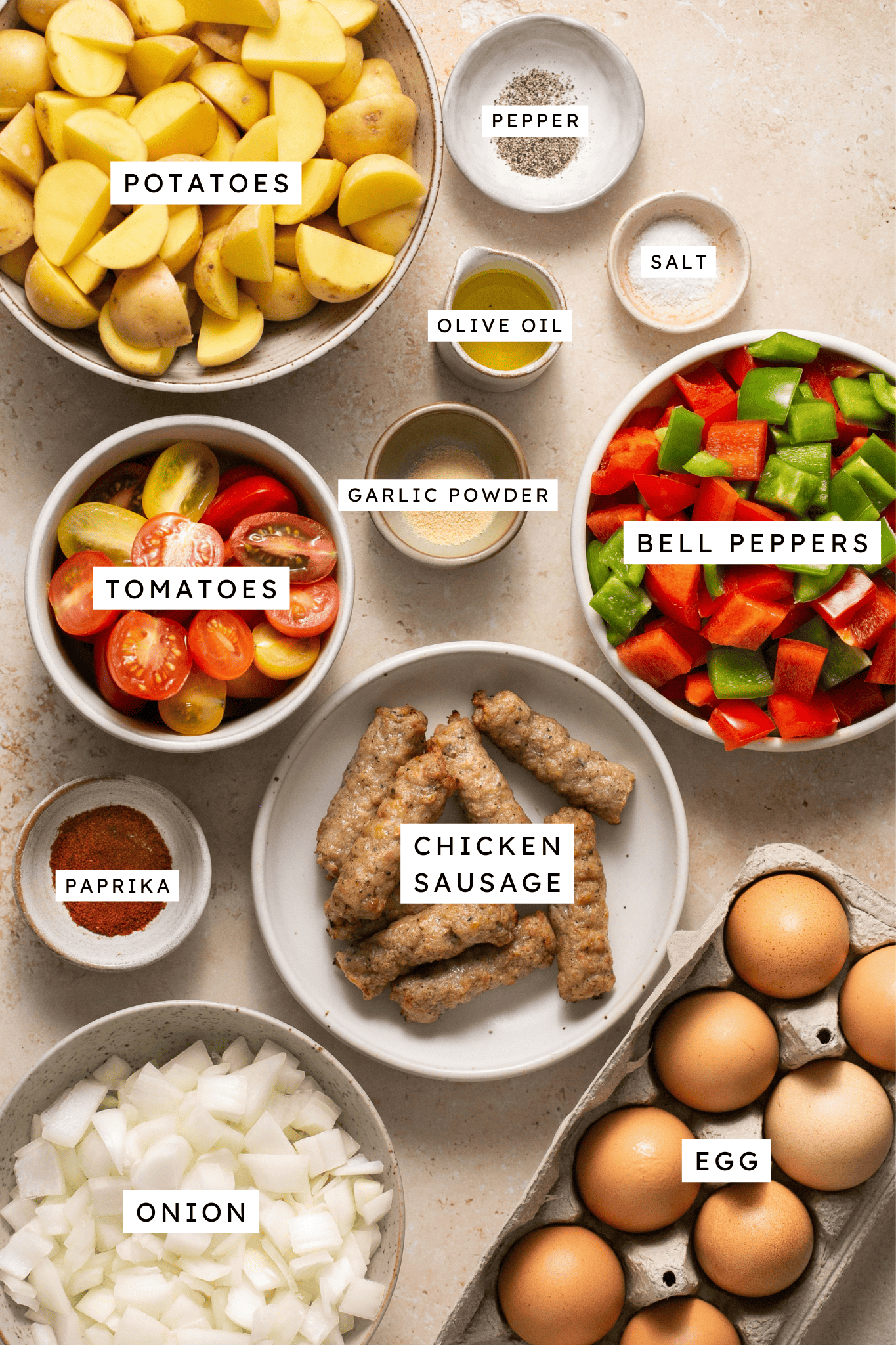 Healthy Breakfast Bowls with Eggs and Potatoes