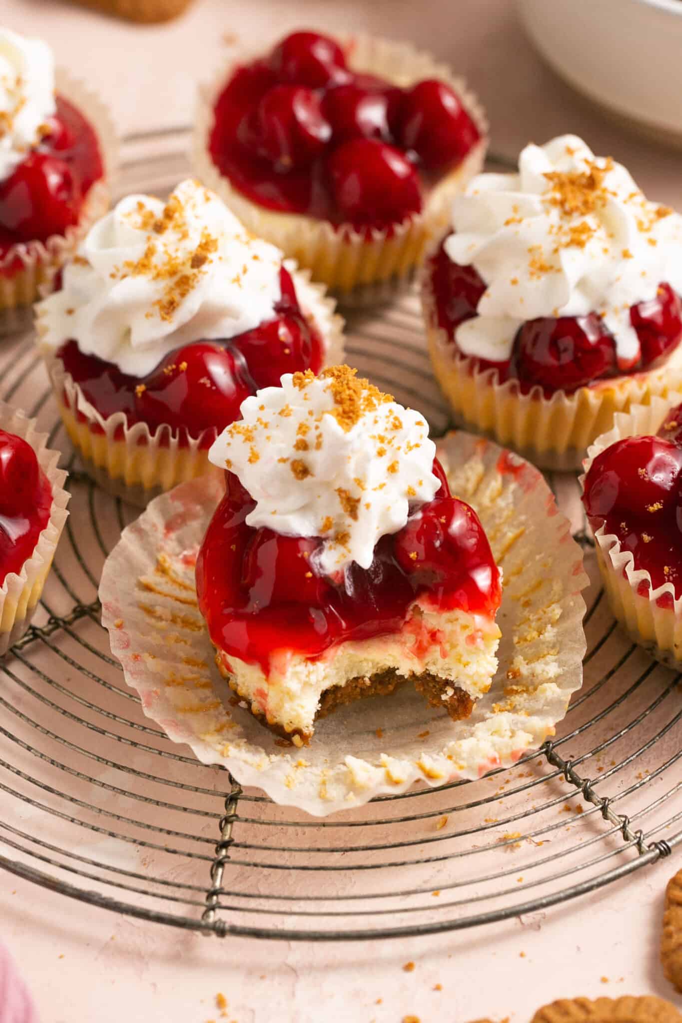 No Bake Mini Cherry Cheesecakes (High Protein) | Lauren Fit Foodie