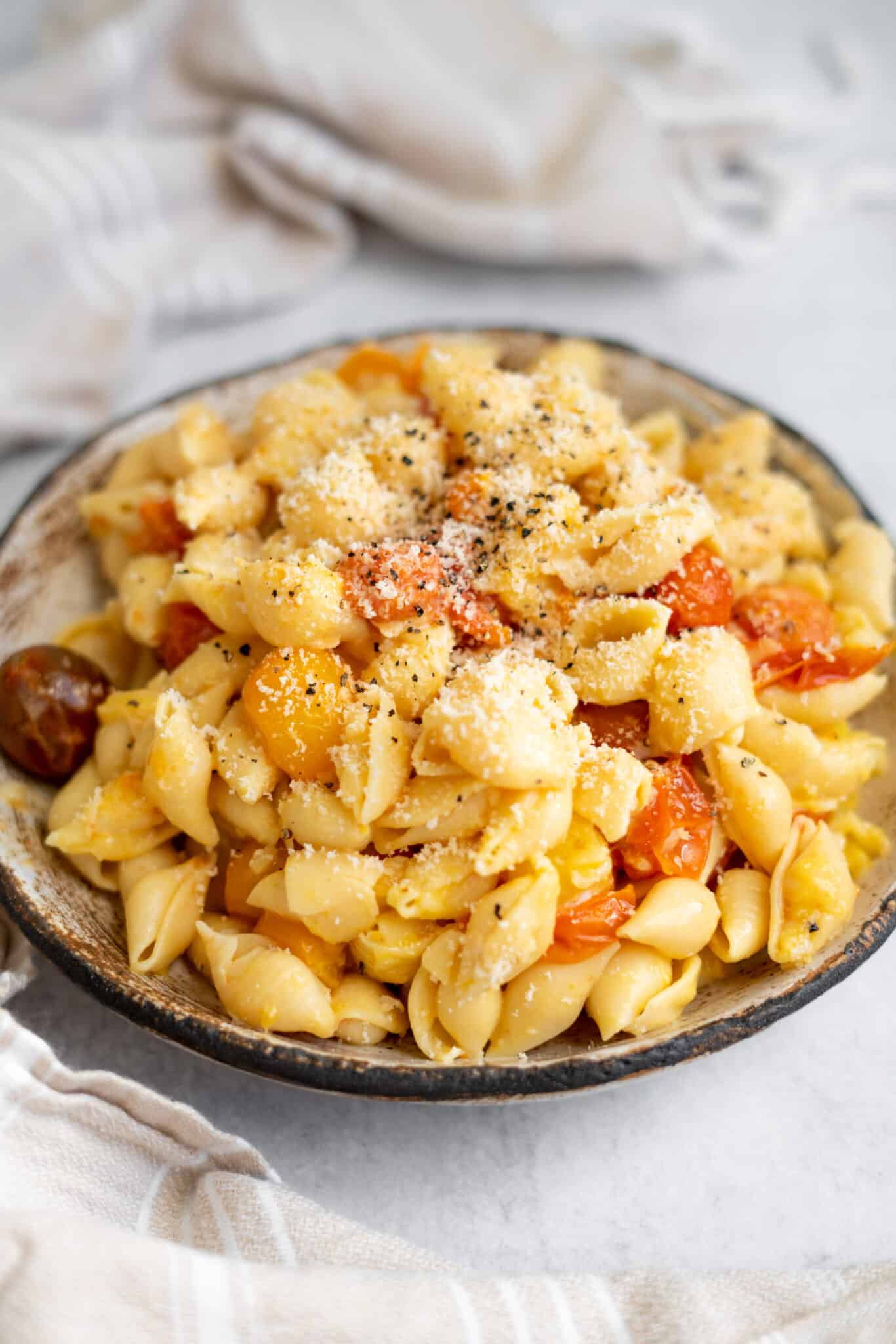 Healthy Shells Carbonara (High Fiber, High Protein Vegetarian Dish ...