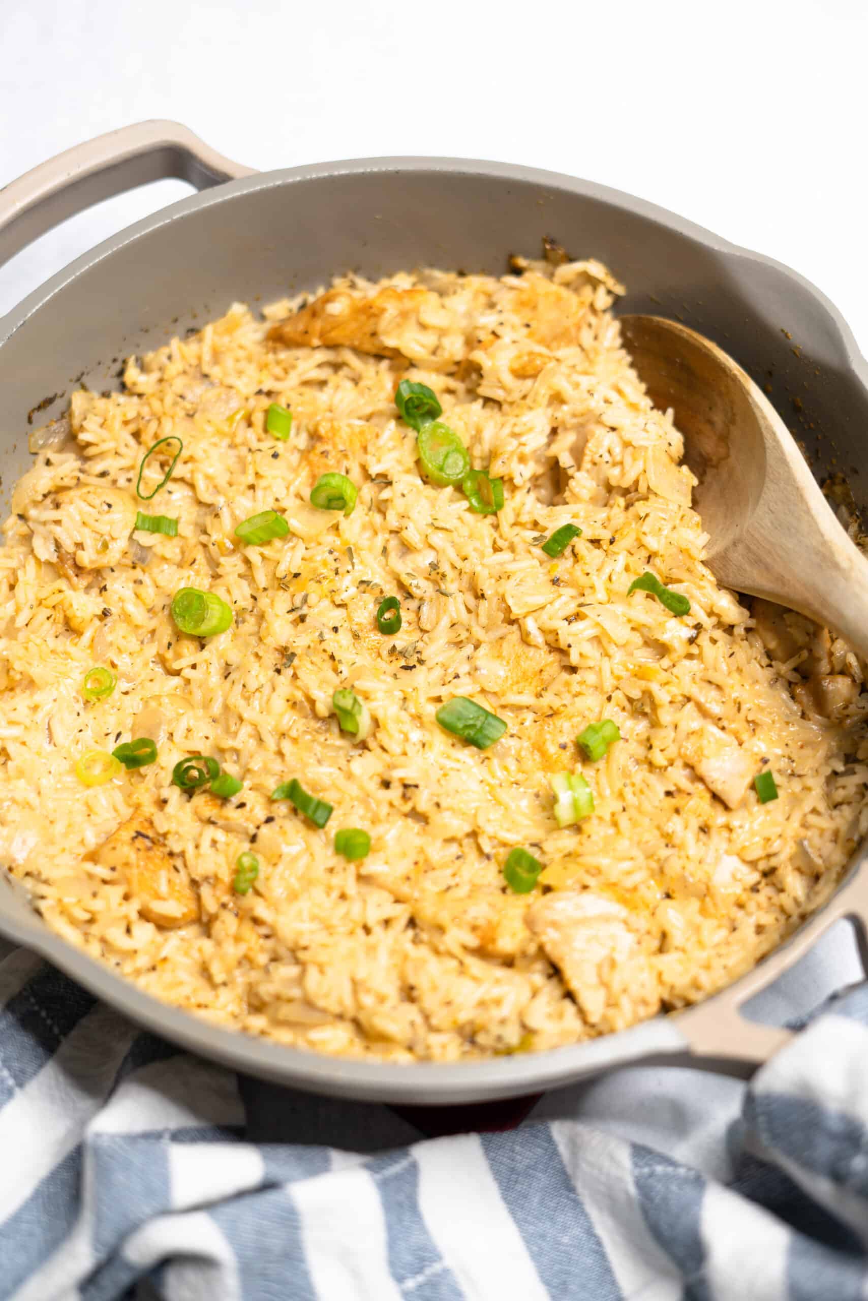 Creamy Parmesan Rice and Chicken Skillet | Lauren Fit Foodie