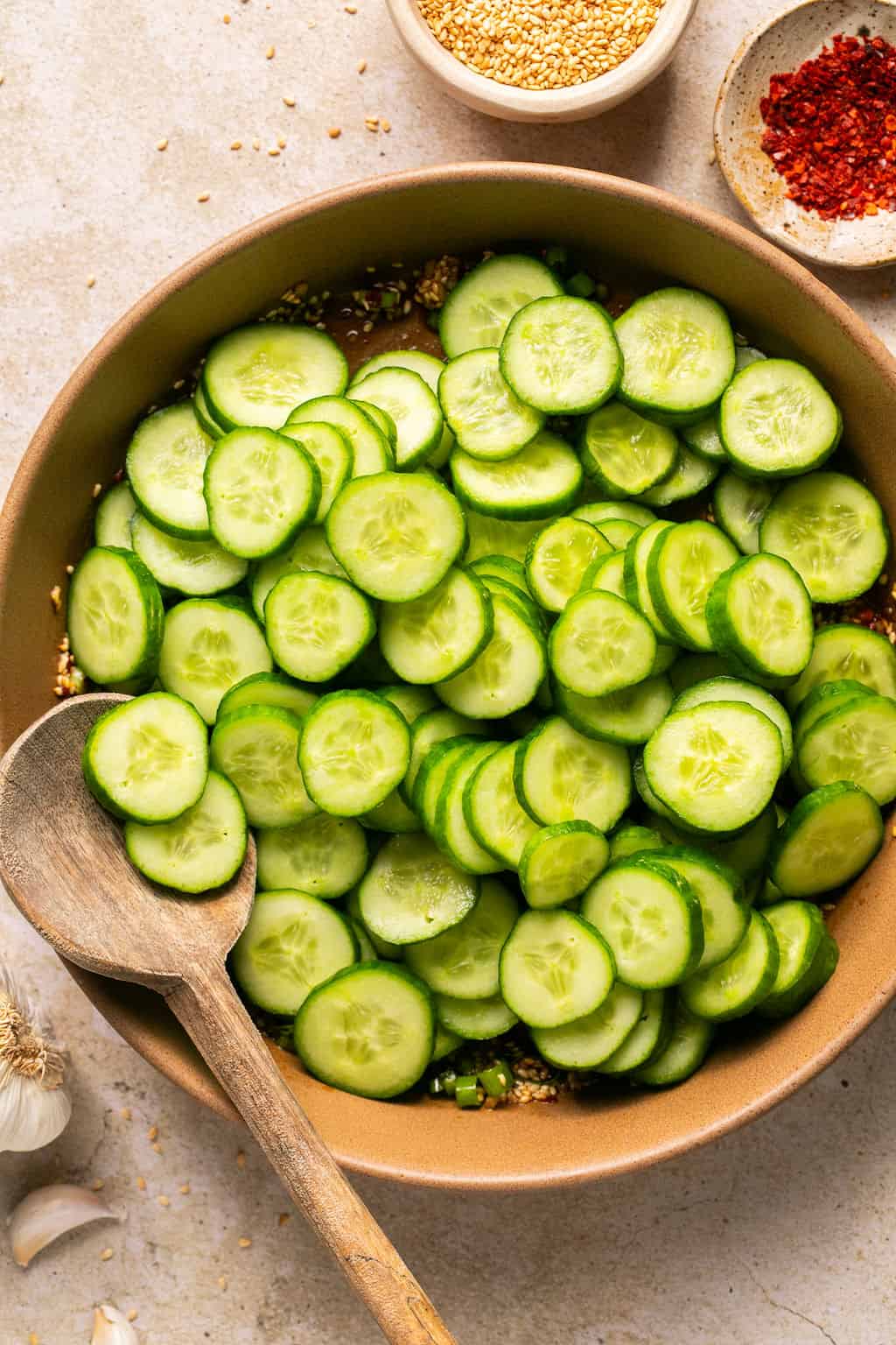 Asian Cucumber Salad (Spicy or Mild)