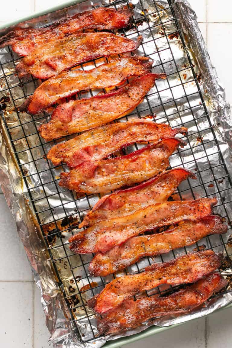 Crispy Oven Baked Bacon (Easy clean up!) | Lauren Fit Foodie