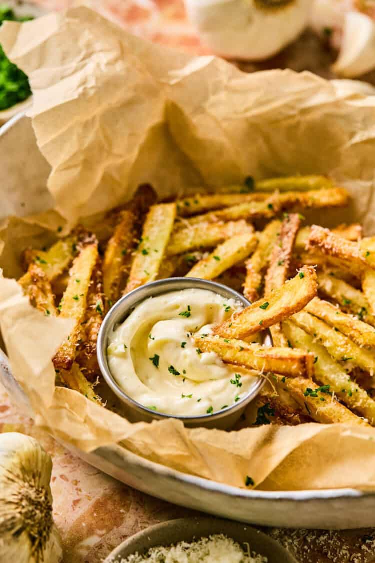 Air Fryer Garlic Parmesan Fries + Fry Sauce | Lauren Fit Foodie