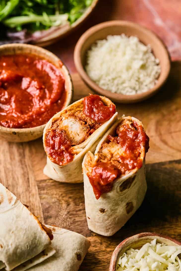 Breaded Chicken Parmesan Wraps (High Protein) | Lauren Fit Foodie
