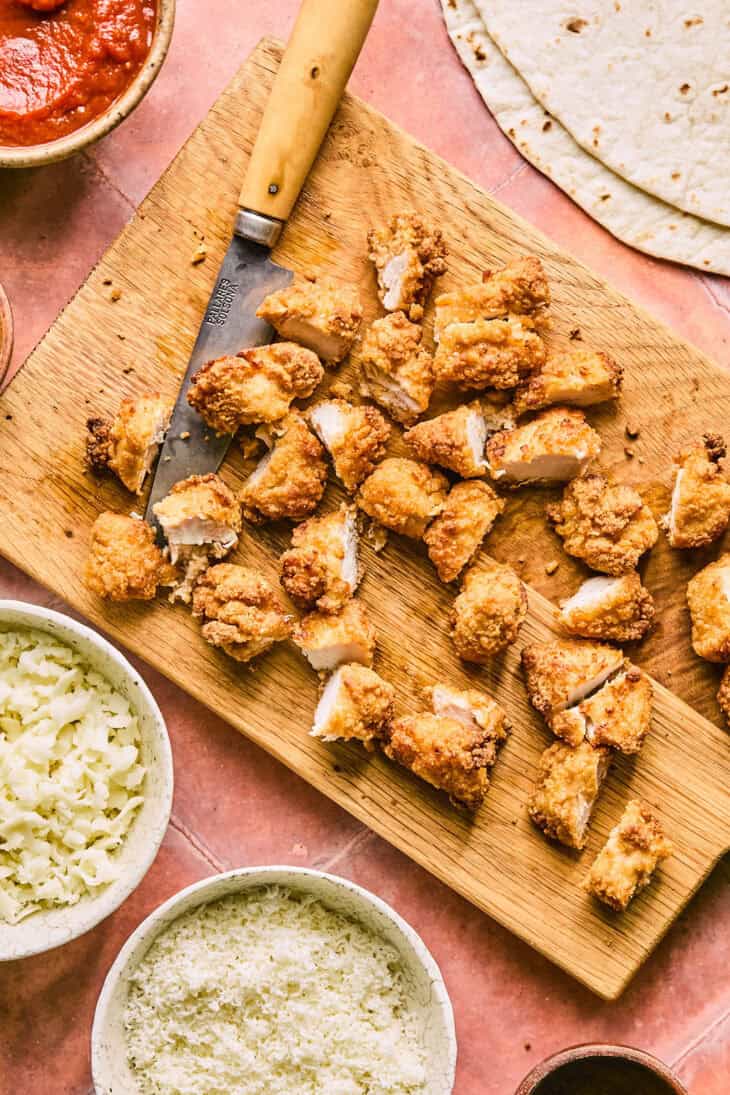 Breaded Chicken Parmesan Wraps (High Protein)