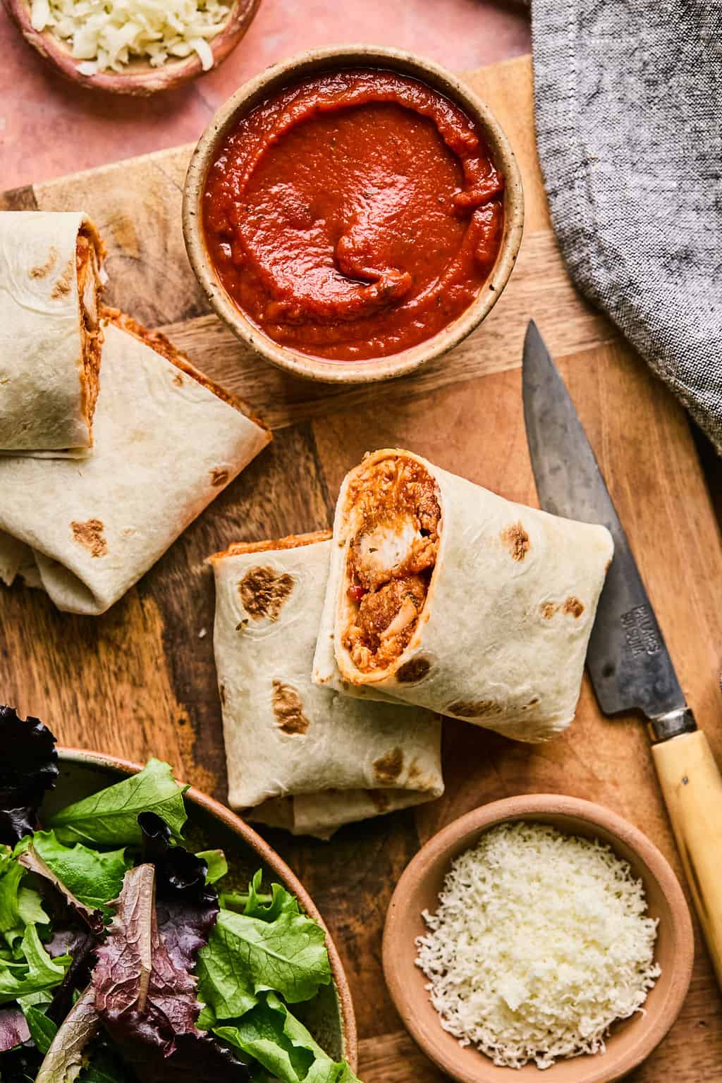 Breaded Chicken Parmesan Wraps (High Protein) | Lauren Fit Foodie
