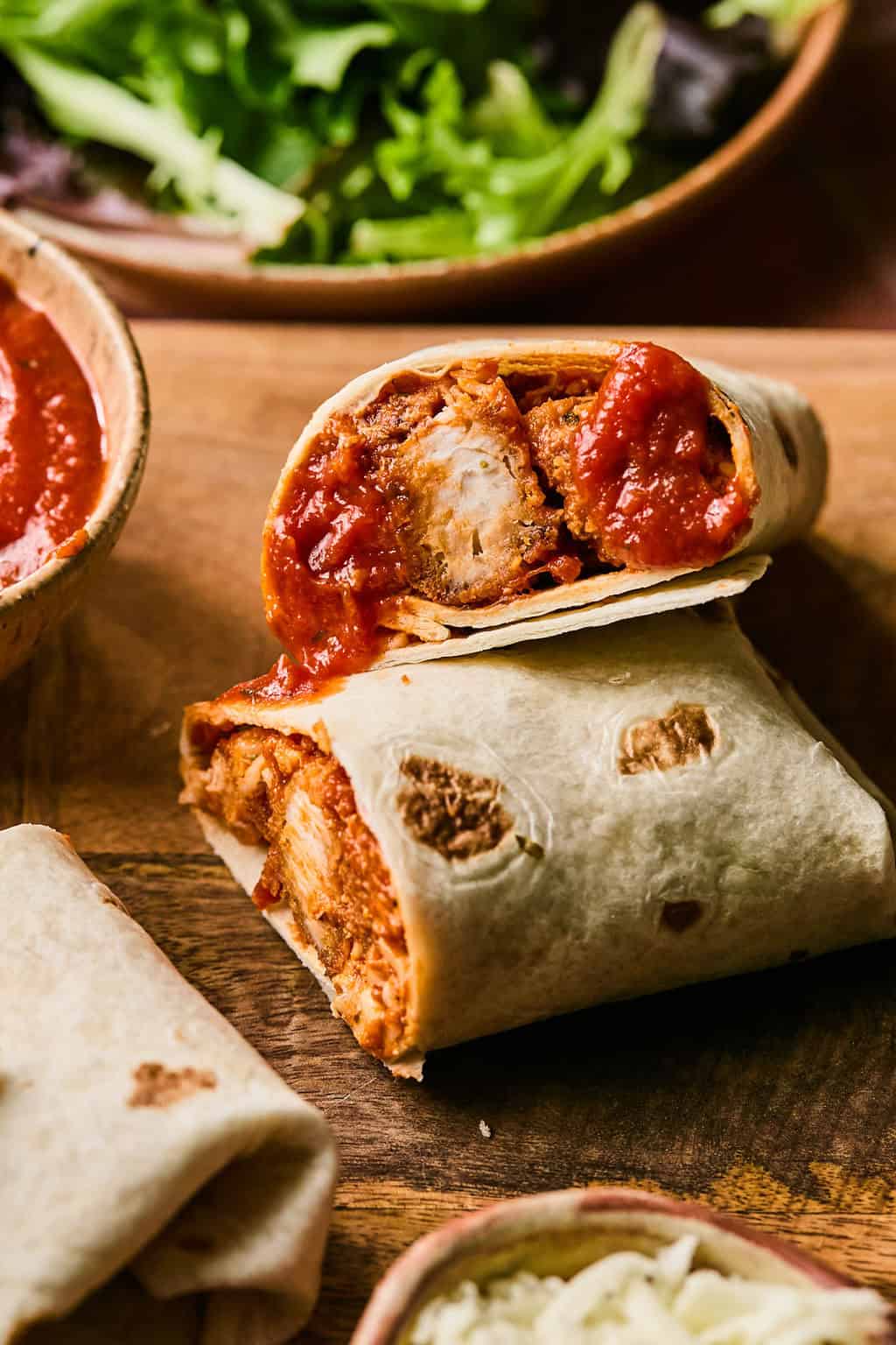 Breaded Chicken Parmesan Wraps (High Protein) | Lauren Fit Foodie