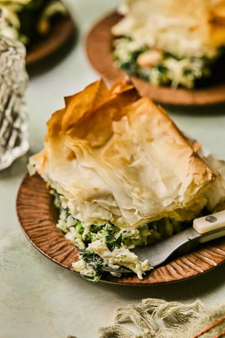 Spinach Feta Chicken Pie (Spanakopita Pie) | Lauren Fit Foodie