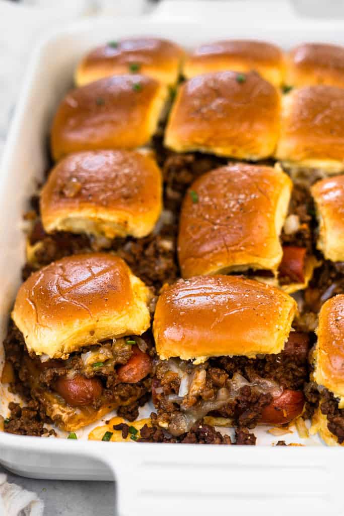 Chili Cheese Dog Sliders | Lauren Fit Foodie