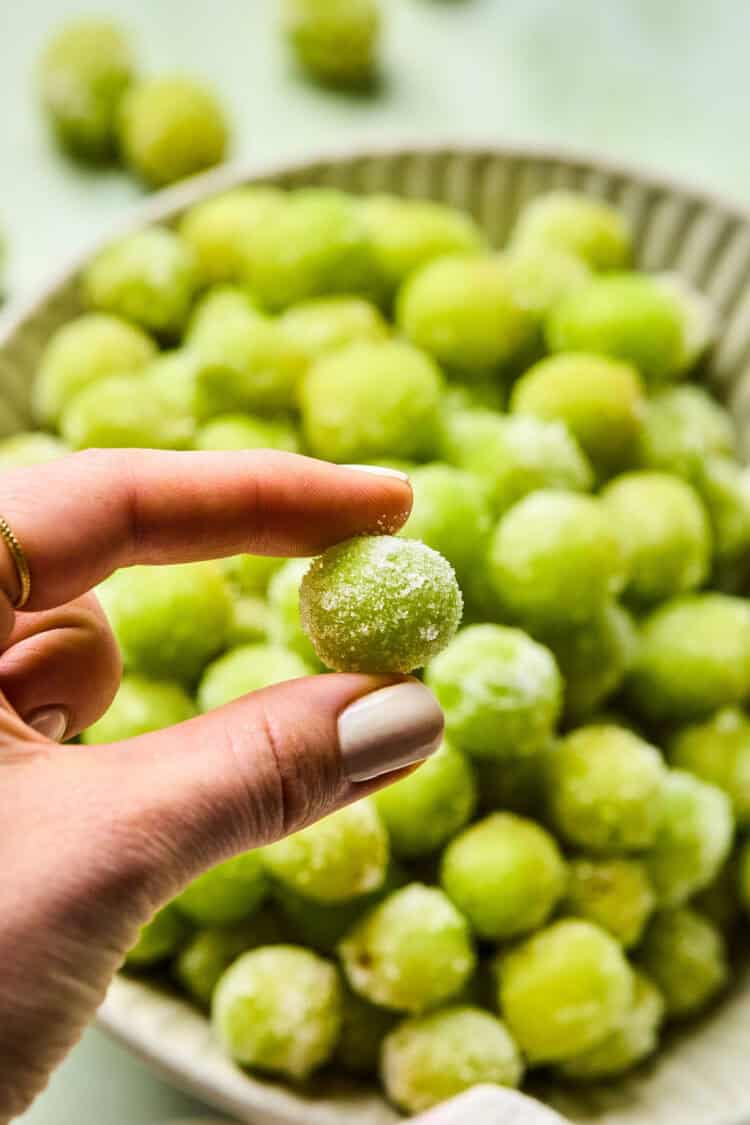 Frozen Sweet & Sour Candy Grapes | Lauren Fit Foodie