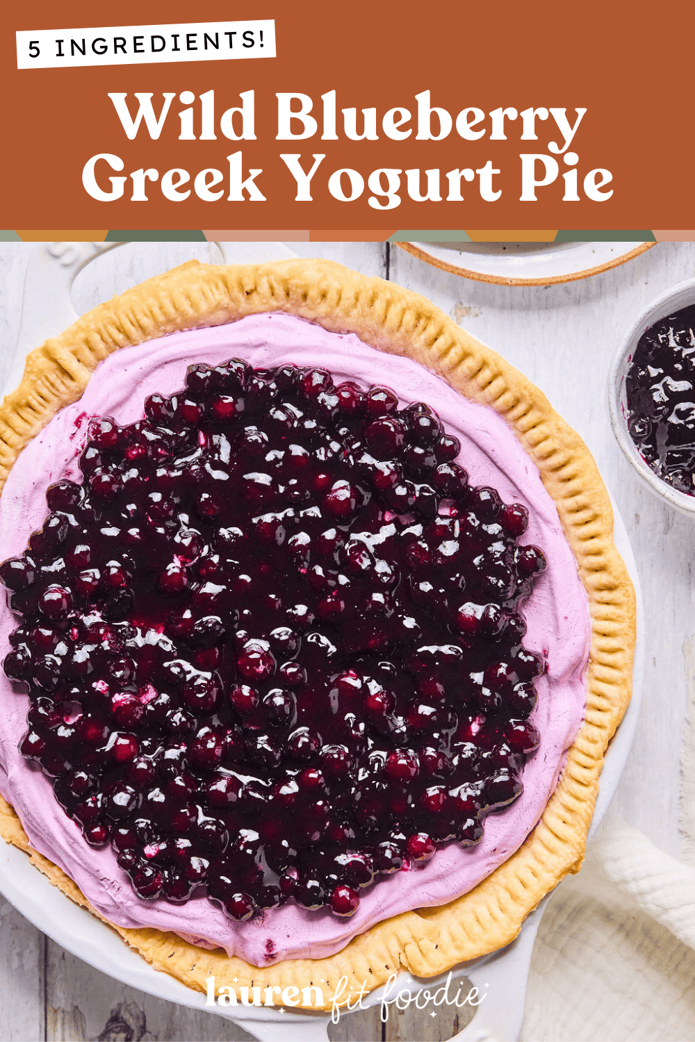 Wild Blueberry Greek Yogurt Pie | Lauren Fit Foodie